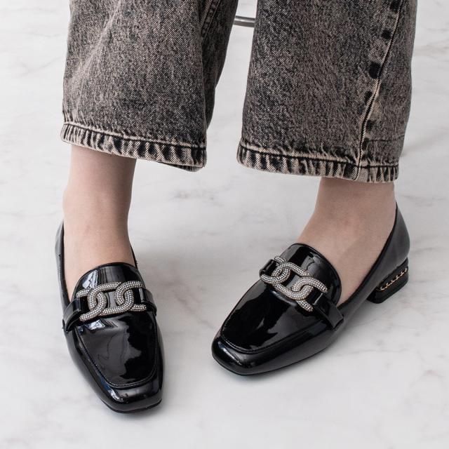 ブリジット バーキン（Bridget Birkin）/Bridget Birkin◆3cmヒール◆パールヒールビジューバックルローファー