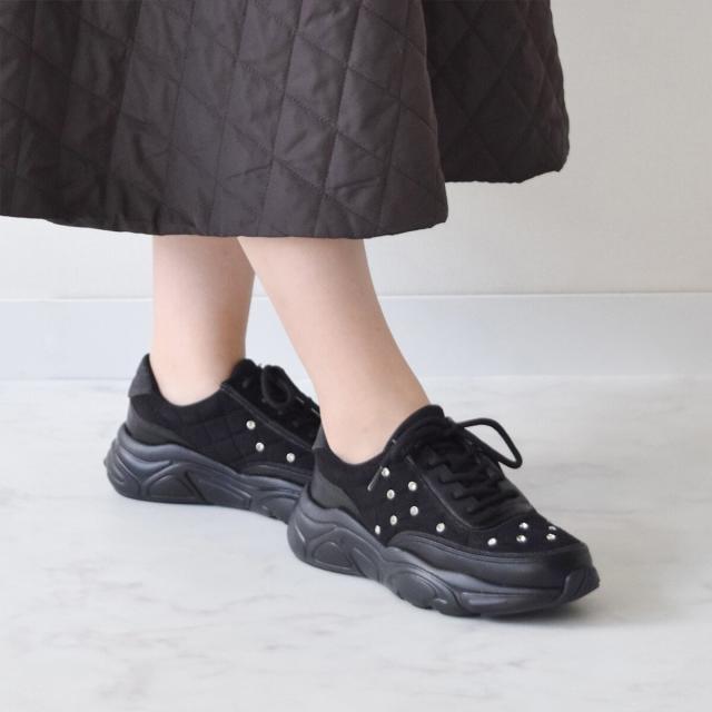 ブリジット バーキン（Bridget Birkin）/Bridget Birkin◆5cmヒール◆キルティングストーンスニーカー