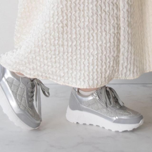 ブリジット バーキン（Bridget Birkin）/Bridget Birkin◆4cmヒール◆インヒールキルティングスニーカー