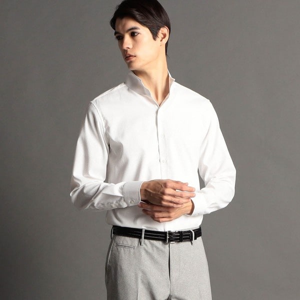 ムッシュニコルエクストラ（MONSIEUR NICOLE ex/tra）/【ex/tra】DotAirサッカー スタンドカラーシャツ