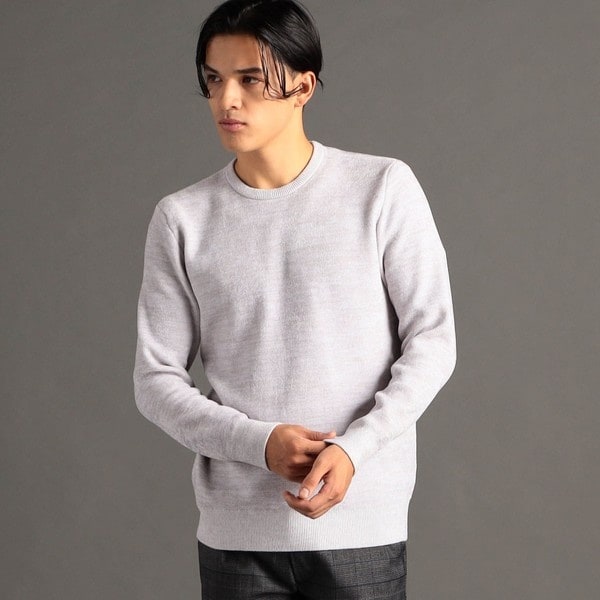 ムッシュニコル（MONSIEUR NICOLE）/メランジダブルフェイス クルーネックニット