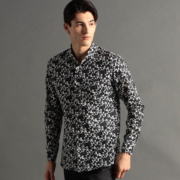 ムッシュニコル（MONSIEUR NICOLE）/グラフィカルプリント カッタウェイカラーシャツ