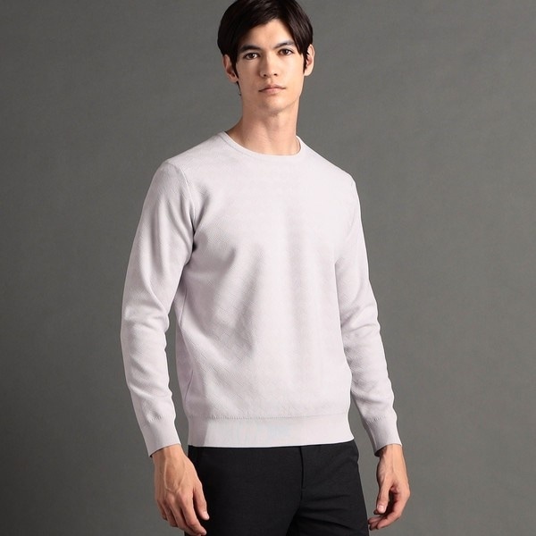 ムッシュニコルエクストラ（MONSIEUR NICOLE ex/tra）/【ex/tra】ジオメトリックジャカード クルーネックニット