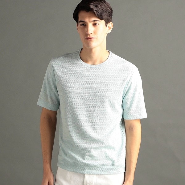 ムッシュニコル（MONSIEUR NICOLE）/グラフィックジャカード クルーネックニットTシャツ