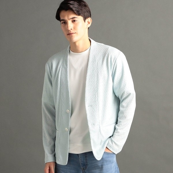 ムッシュニコル（MONSIEUR NICOLE）/グラフィックジャカード ノーカラーニットジャケット