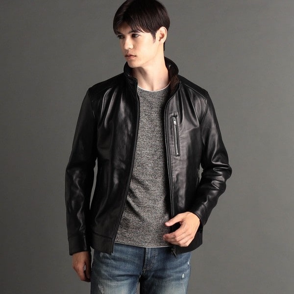 ムッシュニコルエクストラ（MONSIEUR NICOLE ex/tra）/【ex/tra】ラムレザー ライダースブルゾン