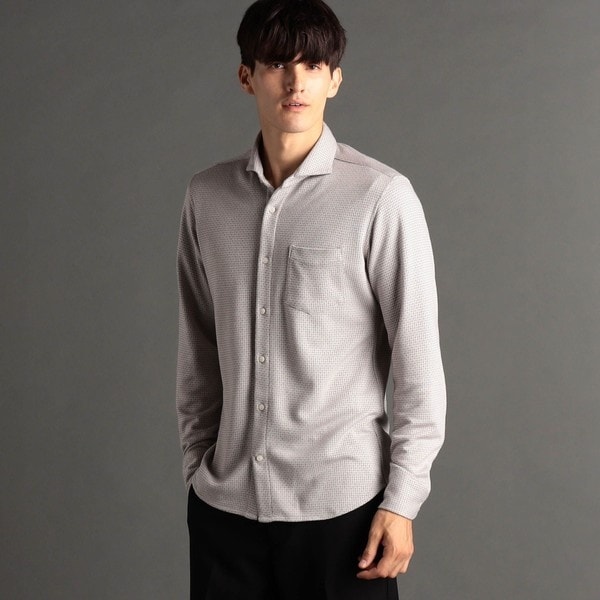 ムッシュニコル（MONSIEUR NICOLE）/ジオメトリックドビージャージ カッタウェイカラーシャツ