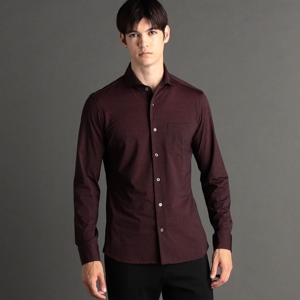 ムッシュニコルエクストラ（MONSIEUR NICOLE ex/tra）/【ex/tra】グラフィカルプリント カッタウェイカラーシャツ