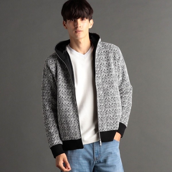 ムッシュニコル（MONSIEUR NICOLE）/ツイードライク ニットフーディ