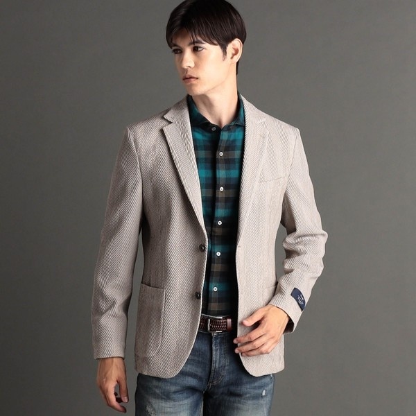 ムッシュニコルエクストラ（MONSIEUR NICOLE ex/tra）/【ex/tra】シェブロンサッカー アラカルトジャケット