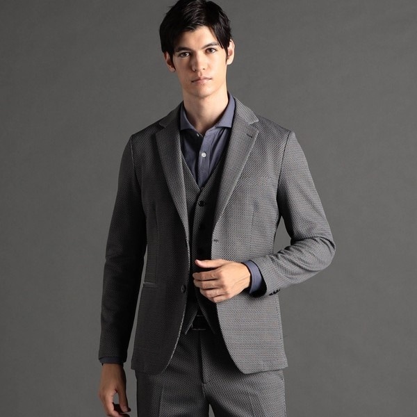 ムッシュニコルエクストラ（MONSIEUR NICOLE ex/tra）/【ex/tra】ヘリンボンダブルジャカード セットアップジャケット