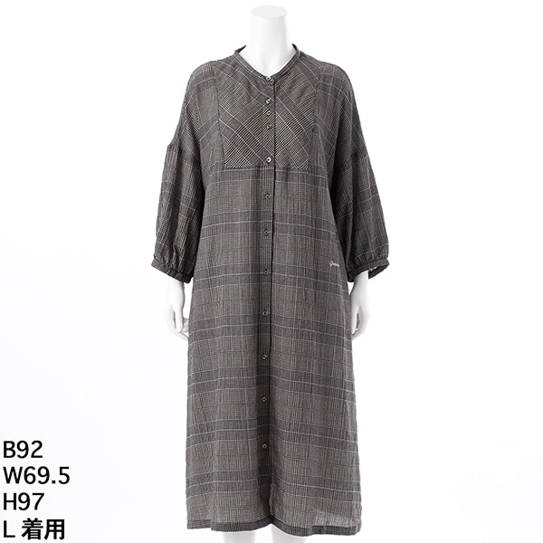 グリーンノート（gree*n[nout]）/シャーリンググレンチェックワンピース 【グリーンノート】【大きいサイズ】【レディース】【L・LL号】