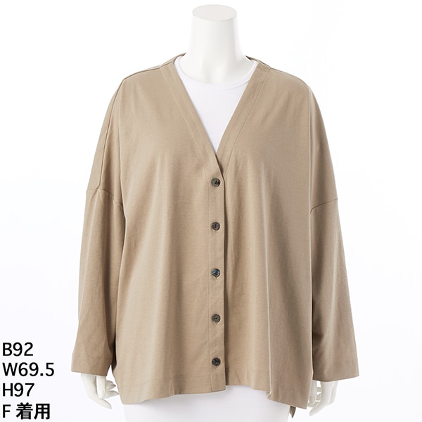 グリーンノート（gree*n[nout]）/ポンチVカーディガン 【グリーンノート】【大きいサイズ】【レディース】【F号】