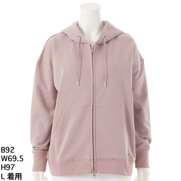 グリーンノート（gree*n[nout]）/裏毛ジップパーカー【グリーンノート】【大きいサイズ】【レディース】【L・LL号】