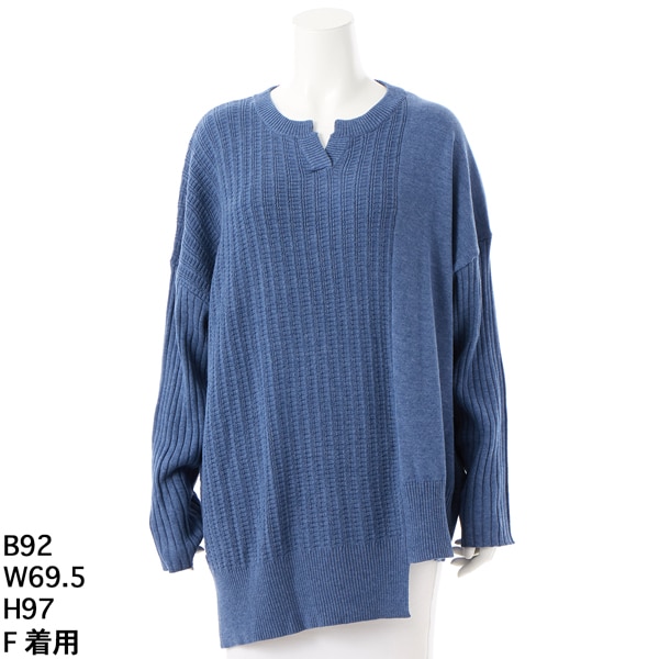 グリーンノート（gree*n[nout]）/アクリルコットンニットチュニック【グリーンノート】【大きいサイズ】【レディース】【F号】