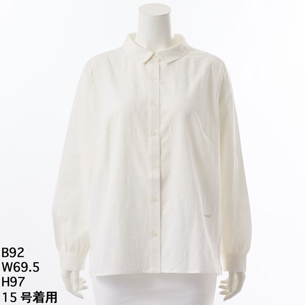 グリーンノート（gree*n[nout]）/コットンジャガードブラウス【グリーンノート】【大きいサイズ】【レディース】【13・15・19号】