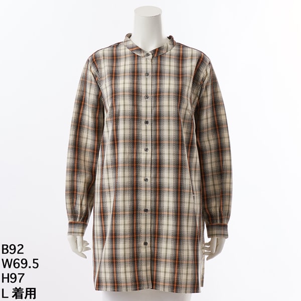 グリーンノート（gree*n[nout]）/カルゼチェックチュニック【グリーンノート】【大きいサイズ】【レディース】【L・LL号】