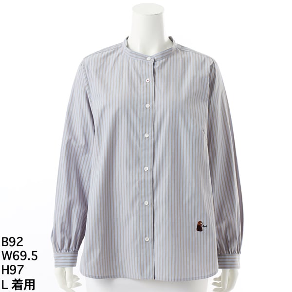 グリーンノート（gree*n[nout]）/Guri ストライプシャツ【グリーンノート】【大きいサイズ】【レディース】【L・LL号】