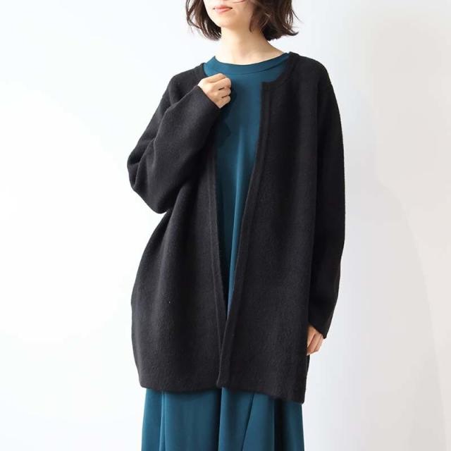 エムビー ミントブリーズ　（MB mint breeze）/【大きいサイズ】【WEB/一部店舗限定】 フワモチノーカラーニットジャケット エムビー ミントブリーズ （MB mint breeze）/【大きいサイズ