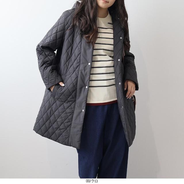 エムビー ミントブリーズ　（MB mint breeze）/【大きいサイズ】中綿キルト切替えフーテッドコート