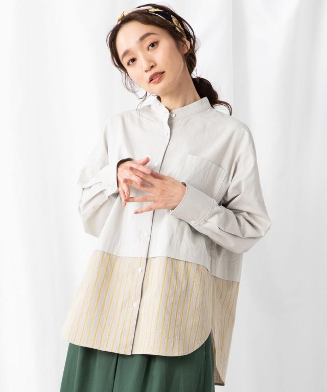 サブ ストリート/21号 【MADE IN JAPAN】ストライプ切り替えシャツ