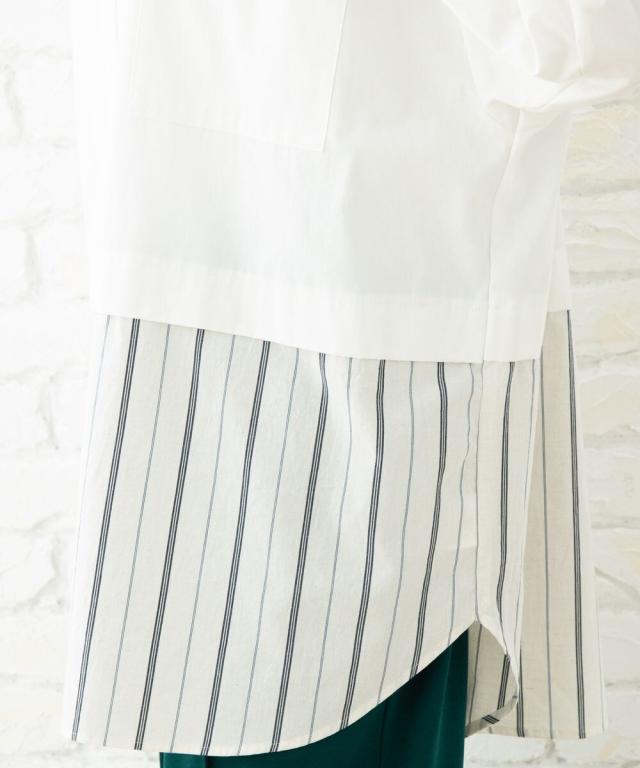 サブ ストリート/21号 【MADE IN JAPAN】ストライプ切り替えシャツの