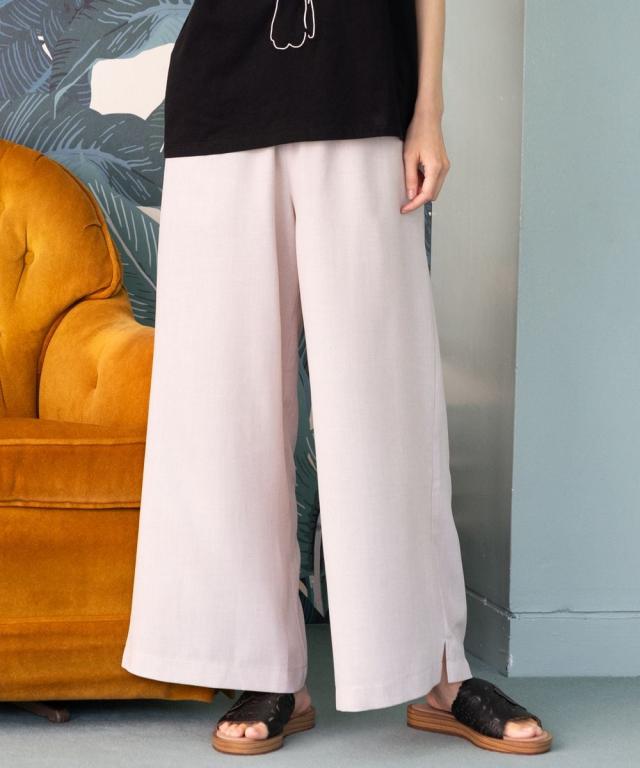 サブ ストリート（sab street）/【大きいサイズ】 9号・15号(M・3L) リネンタッチワイドパンツ