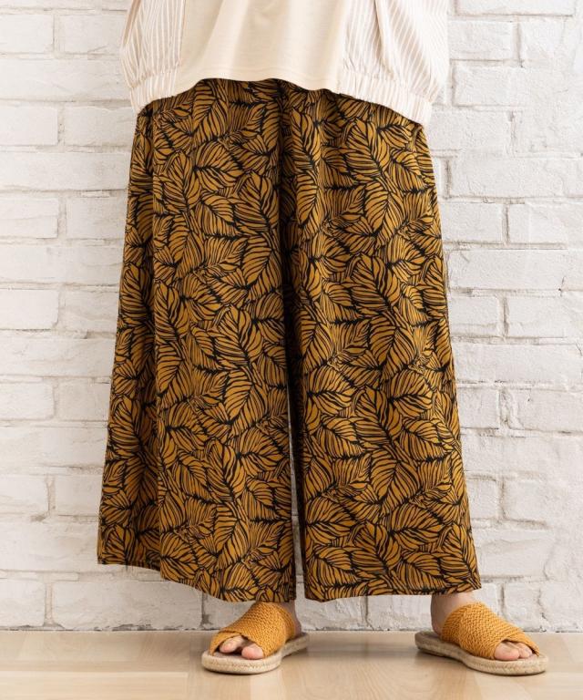 サブ ストリート（sab street）/【大きいサイズ】 9号・15号(M・3L) ボタニカルテキスタイルパンツ