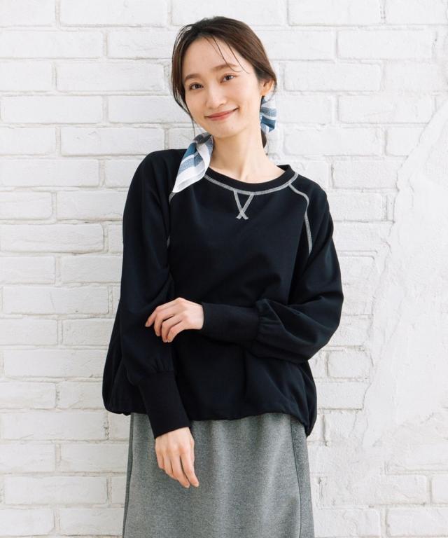 サブストリート（sab street）/【大きいサイズ】 21号(6L〜) FONTLAB カットジョーゼット配色ステッチブラウス