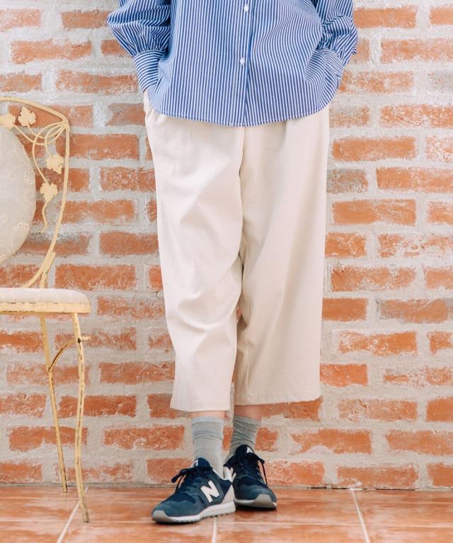 サブストリート（sab street）/【大きいサイズ】 21号(6L〜) FONTLAB ゆるタックワイド8分丈パンツ