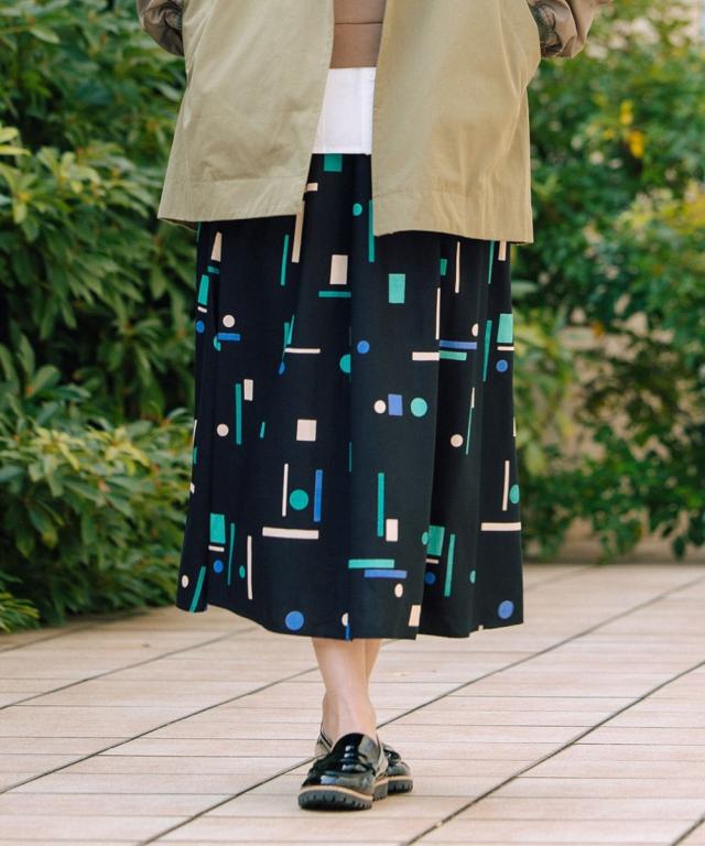 サブストリート（sab street）/【大きいサイズ】 21号(6L〜) INDESIGN カラフルジオメトリックスカート