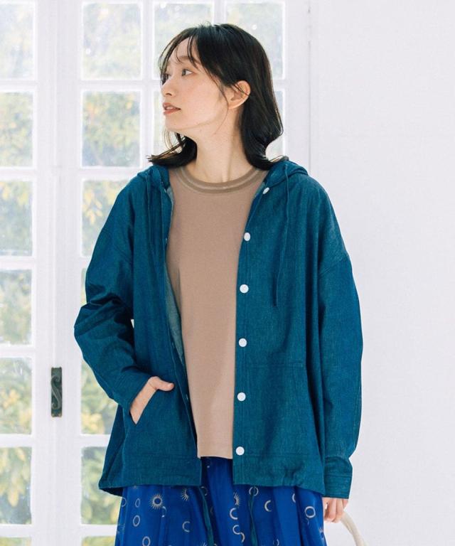 サブストリート（sab street）/【大きいサイズ】 21号(6L〜) INDESIGN フーディーデニムブラウスブルゾン