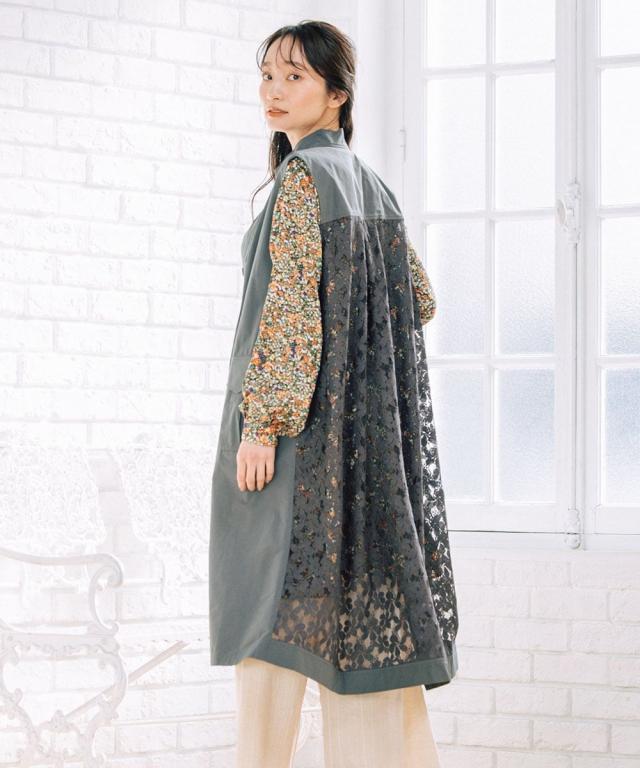 サブストリート（sab street）/【大きいサイズ】 9号・15号・19号 FONTLAB バックレーススタンドロングジレ