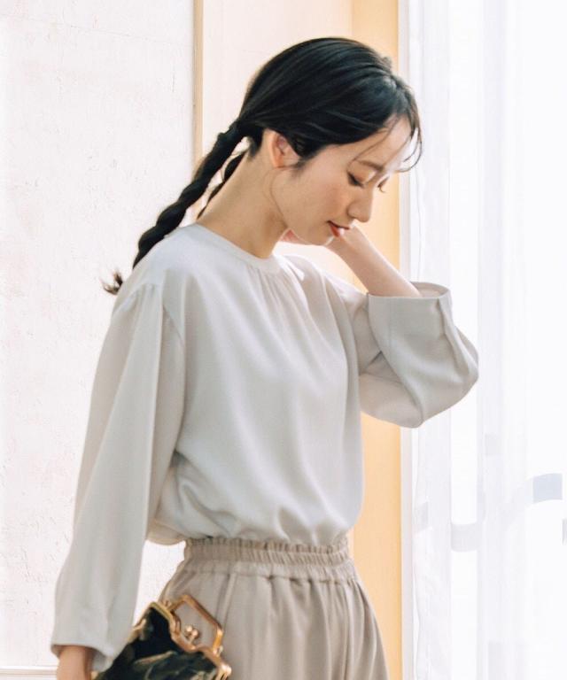 サブストリート（sab street）/【大きいサイズ】 21号(6L〜) FONTLAB タックスリーブジョーゼットブラウス