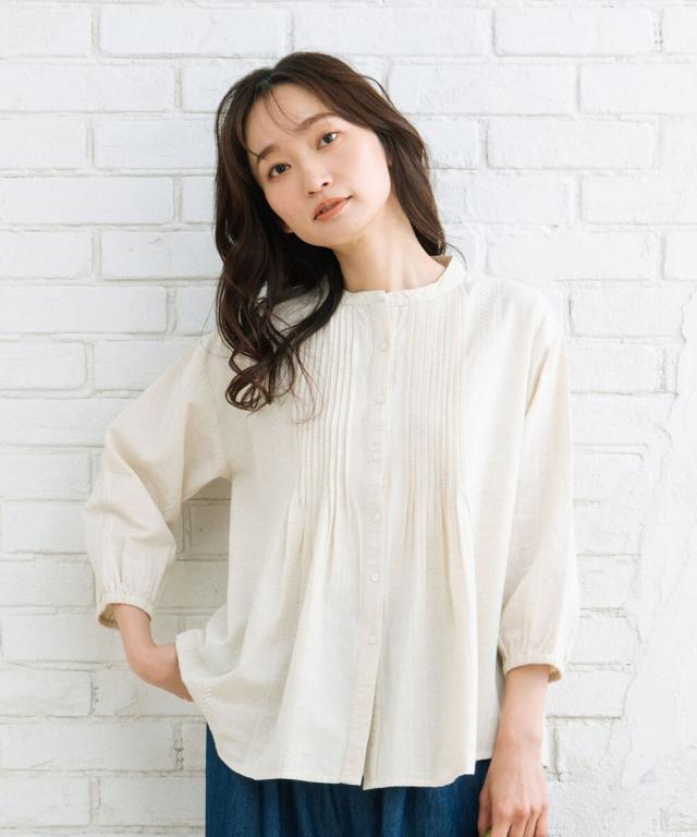 サブストリート（sab street）/【大きいサイズ】 9号・15号(M・3L) INDESIGN エンブロイダリーコットンリネンブラウス