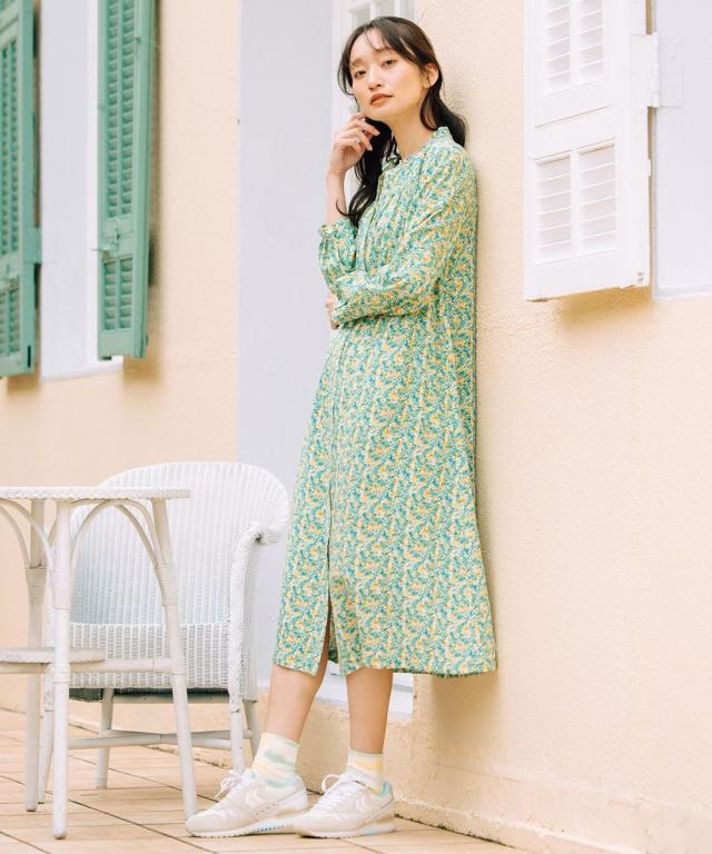 サブストリート（sab street）/【大きいサイズ】 21号(6L〜) フリルカラーフラワープリントワンピース