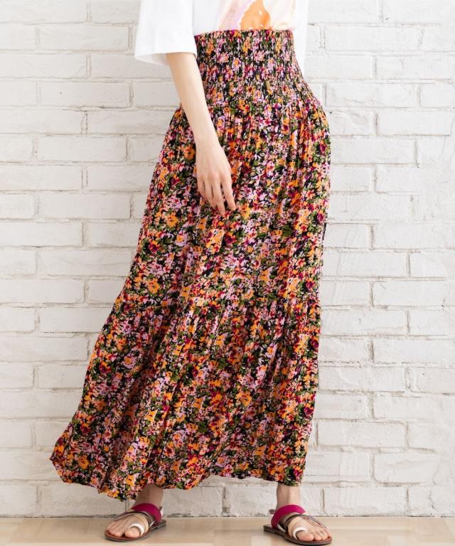 サブストリート（sab street）/【大きいサイズ】 15号(3L) KAFFE リトルフラワープリントスカート