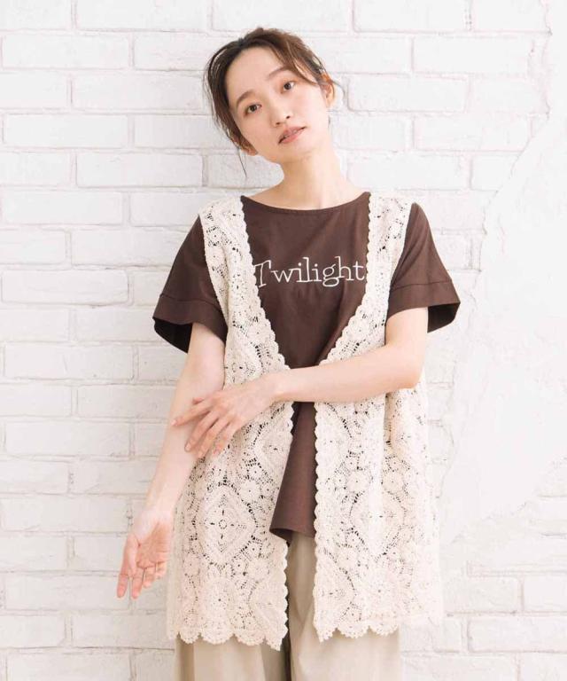 サブストリート（sab street）/【大きいサイズ】 15号(3L) クロシェ風レースジレ