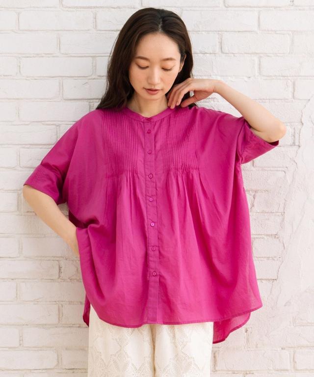 サブストリート（sab street）/【大きいサイズ】 15号(3L) INDESIGN 【オーガニックコットン】ボイルピンタックブラウス