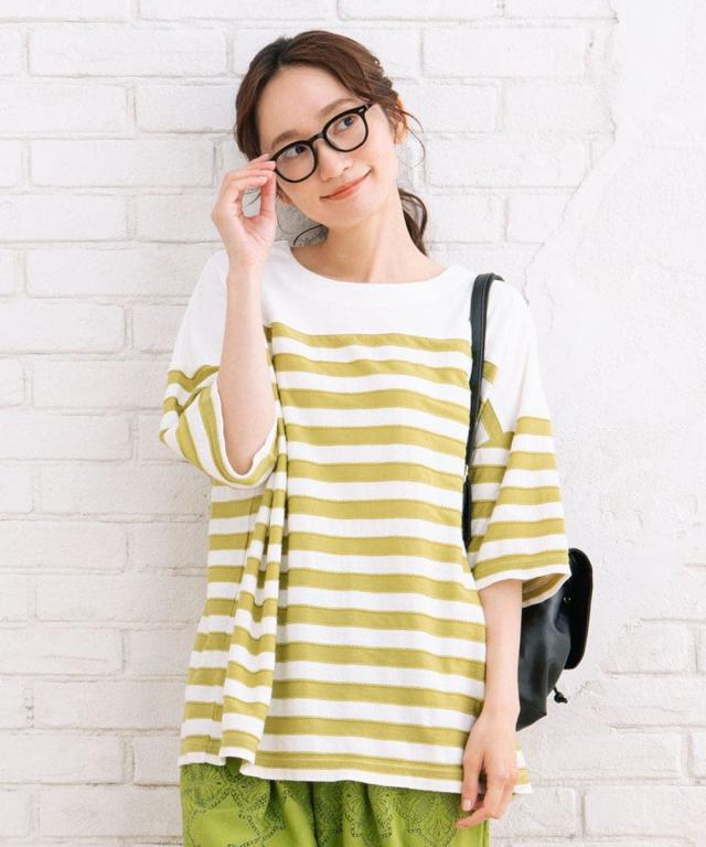 サブストリート（sab street）/【大きいサイズ】 15号(3L) FONTLAB 立体ボーダーカットソー