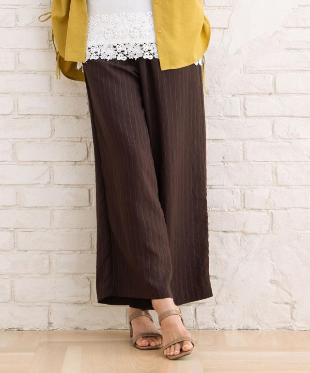 サブストリート（sab street）/15号・19号(3L・5L) FONTLAB ダブルストライプワイドパンツ