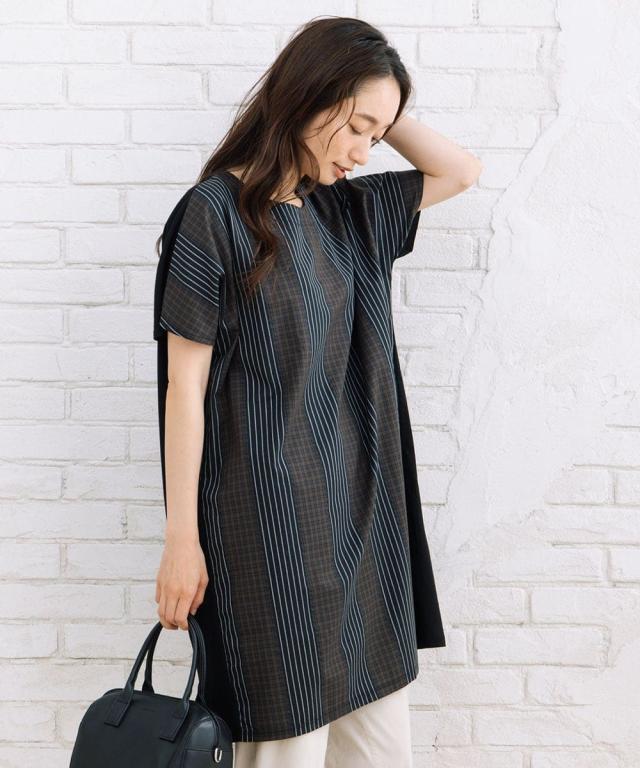 サブストリート（sab street）/21号(6L〜) パッチワーク風チェックコンビチュニック