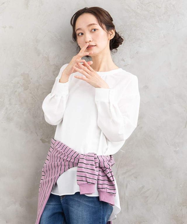 サブストリート（sab street）/【大きいサイズ】21号(6L〜) FONTLAB ジョーゼットロングブラウス