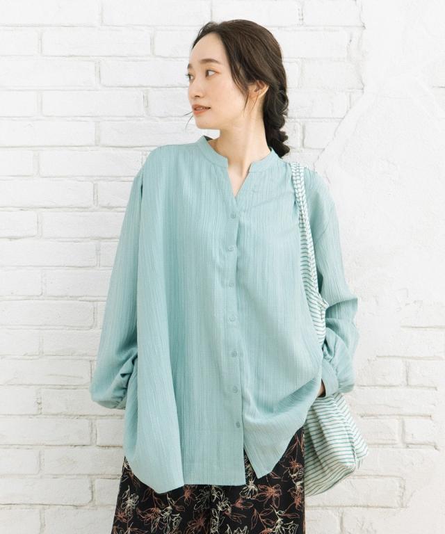 サブストリート（sab street）/【大きいサイズ】15号(3L) 楊柳ジャカードシャツチュニック