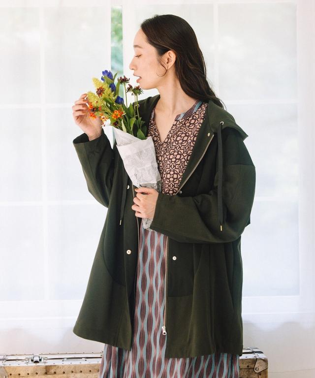 サブストリート（sab street）/【大きいサイズ】21号(6L〜) FONTLAB 布帛コンビマウンテンパーカー