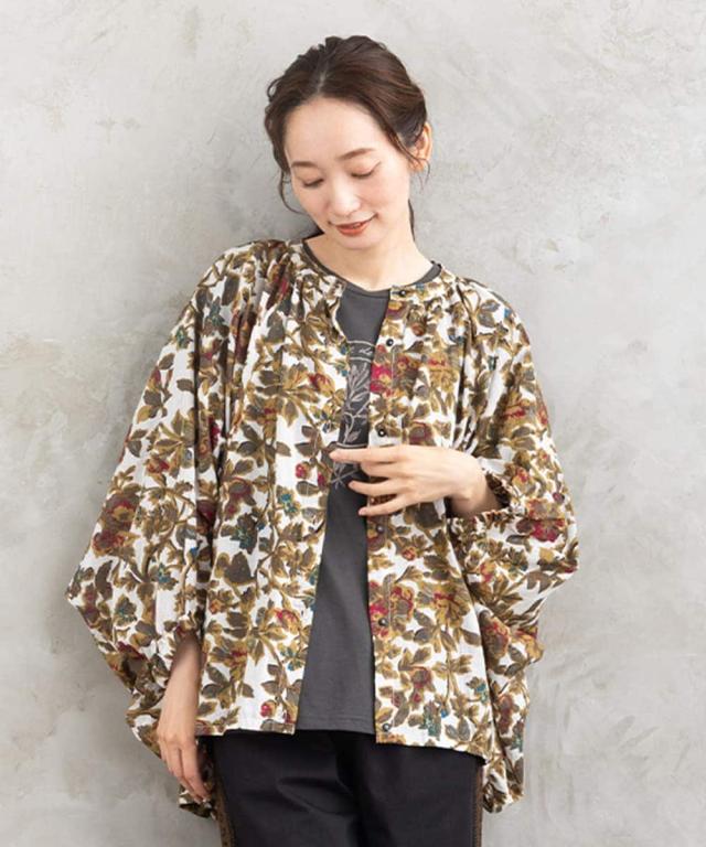 サブストリート（sab street）/【大きいサイズ】15号(3L) フラワープリントバルーンブラウス