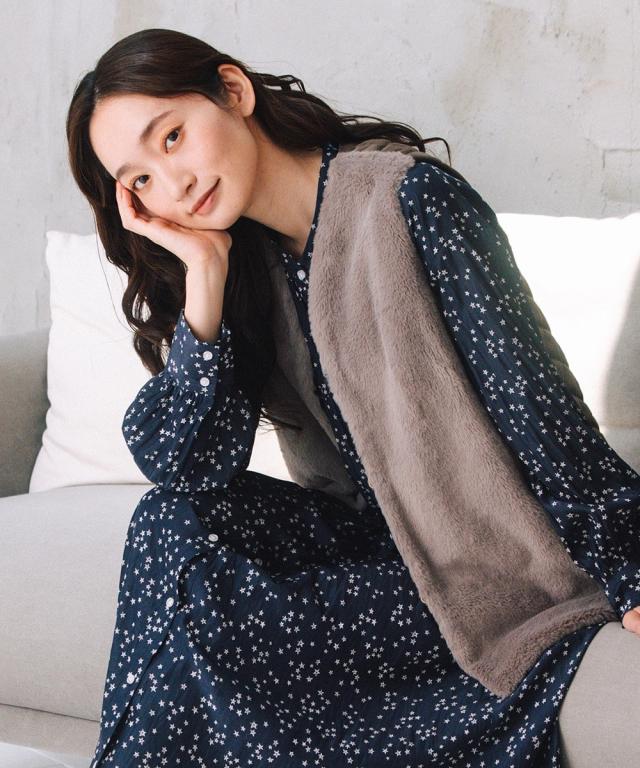 サブストリート（sab street）/【大きいサイズ】21号(6L〜) FONTLAB カットベロア×エコファーコンビジレ