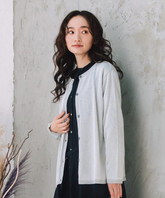 サブストリート（sab street）/【大きいサイズ】21号 [MADE IN JAPAN]ラメプレーティングニットカーディガン