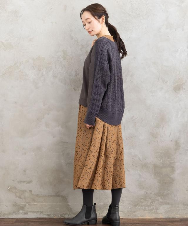 サブストリート（sab street）/【大きいサイズ】15号(3L) FONTLAB 裏毛×ケーブルコンビジップブルゾン サブストリート（sab street）/【大きいサイズ】15号(3L) FONTLAB 裏毛