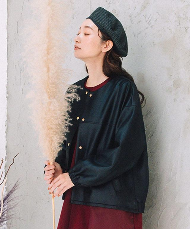 サブストリート（sab street）/【大きいサイズ】21号(6L〜) FONTLAB マシュマロレザーライクブルゾン